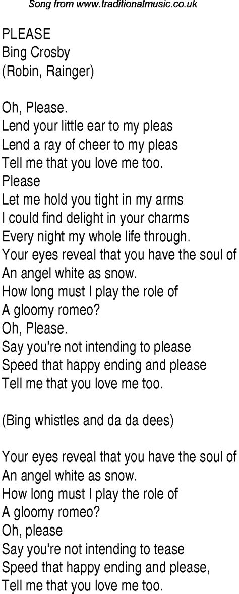 Top Songs 1932 Music Charts Lyrics For Please