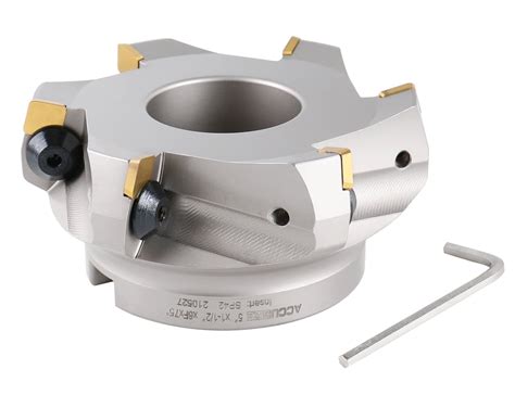 Accusize 5 Dia Indexable Shell Mill Cutter 75 Degree Positive Rake With 6 Inserts 3509 0016