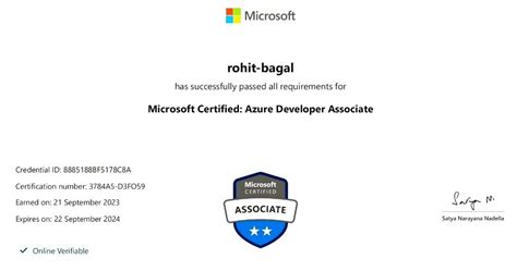 Rohit Bagal On Linkedin Azure Certification Azuredeveloperassociate