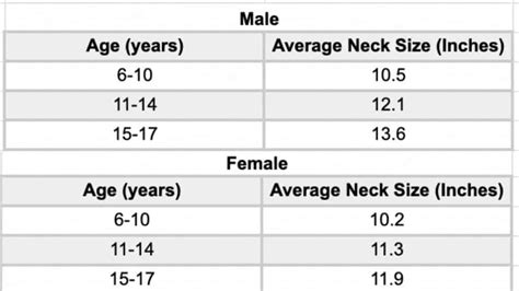 Average Neck Size And Circumference For Men And Women