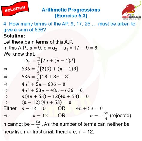 Ncert Solutions Class 10 Chapter 5 Arithmetic Progressions Exercise 53 Question 4