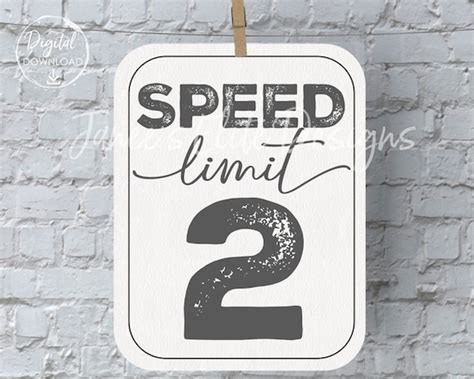 Speed Limit 2 Sign Two Fast Birthday Sign 2 Fast 2 Curious Race Car