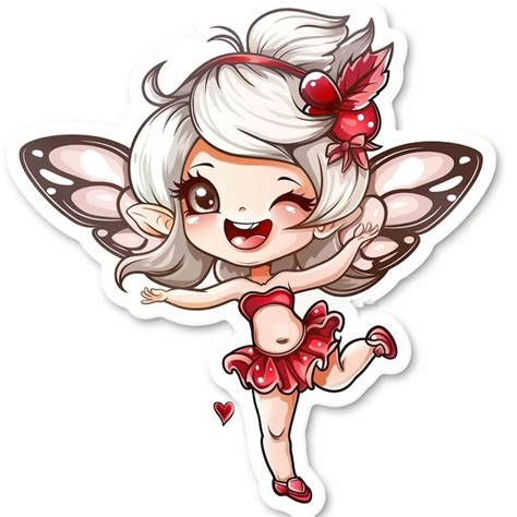 Premium Photo Sticker Design Of A Cute Pixie With Beautiful Wings
