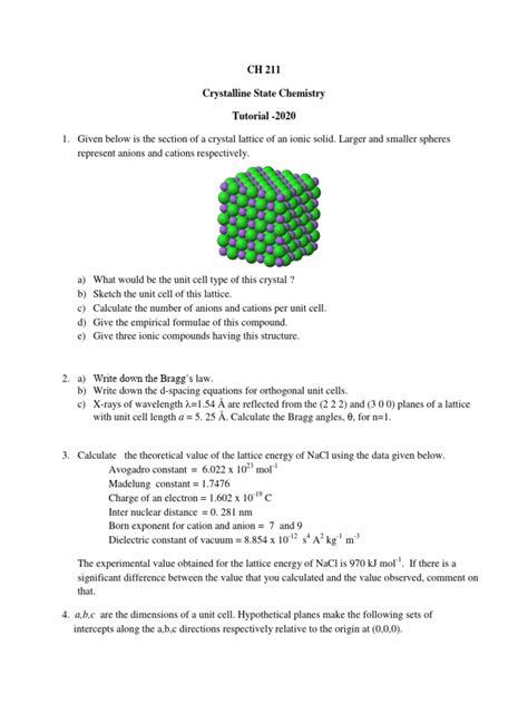 ch 211 tutorial pdf crystal structure ionic bonding