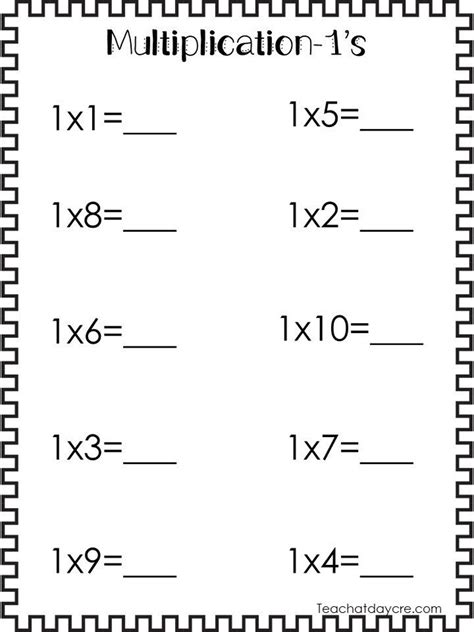 Free Printable Multiplication Worksheets 1st Grade Download Free