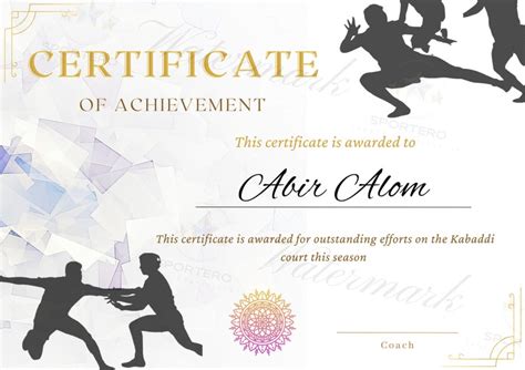 Kabaddi Certificate Template Instant Download High Quality Etsy Australia