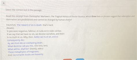 4 Select The Correct Text In The Passage Read This Excerpt From Course Hero