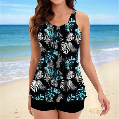 Haijie Tankini Womens Swimsuits 2 Piece Push Up Swimsuit Dress