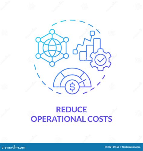 Operational Costs Reduce Blue Gradient Concept Icon Stock Vector Illustration Of Sign
