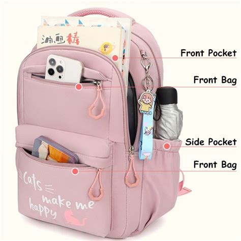 Girls School Backpack For 4 6 Grade Teens Lightweight Book Bag