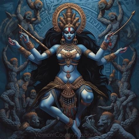Goddess Kali Digital Art Print Intricate Indian Mythology Inspired