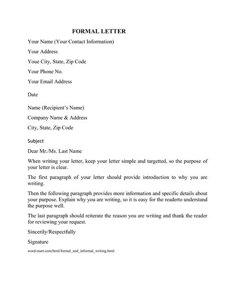 17204 Formal Letter Format Pdf