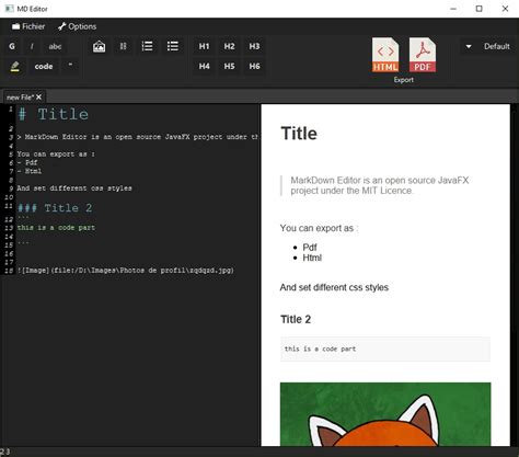 Github Kiidnessmarkdown Editor An Open Source Markdown Editor Written In Javafx