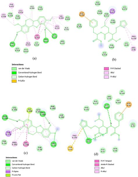 molecular docking simulation using autodock 4 2 a 2d diagram shows the