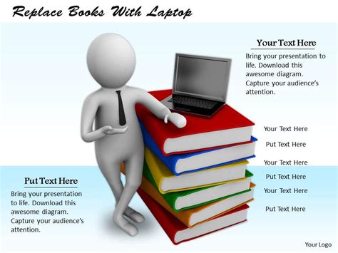 Replace Books With Laptop Ppt Graphics Icons Powerpoint PowerPoint Slide Template