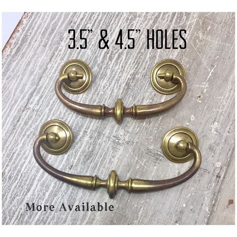 Patina Vintage Brass Drawer Pulls Mcm Drawer Pulls Furniture Refinishers Vintage Furniture