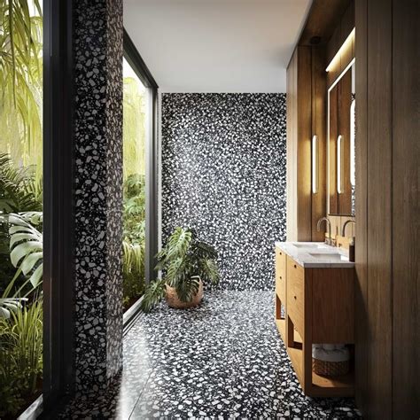 Terrazzo Italy Sacra Nero Black And White 24x24 Honed Terrazzo Tile