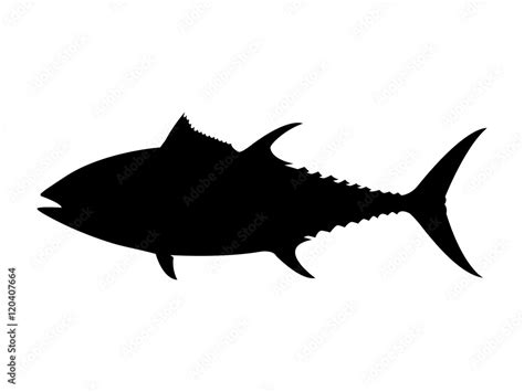 Bluefin Tuna Silhouette Vector Illustration Stock Vector Adobe Stock