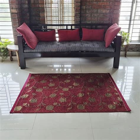 Gold Red Floor Mat