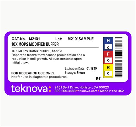 10x Mops Buffer 100ml Sterile Teknova