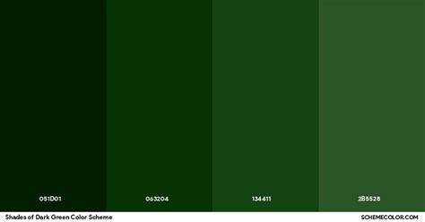 Types Of Dark Greens Colors