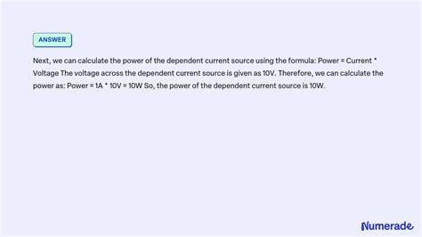 solved for the circuit shown in fig 2 find the power of the dependent