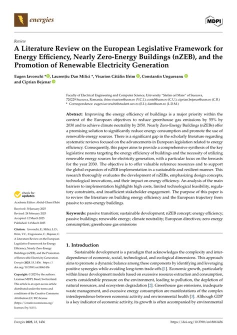 Pdf A Literature Review On The European Legislative Framework For Energy Efficiency Nearly