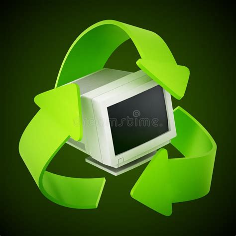 Recycling Old Computer Equipment Concept 3d Illustration Stock