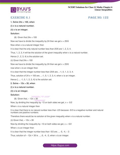 Ncert Solutions For Class 11 Maths Exercise 6 1 Chapter 6 Linear