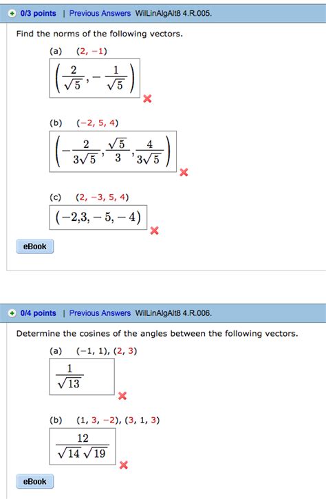 Solved Find The Norms Of The Following Vectors Chegg