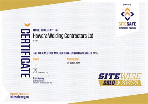 Sitewise Gold Hawera Welding Contractors