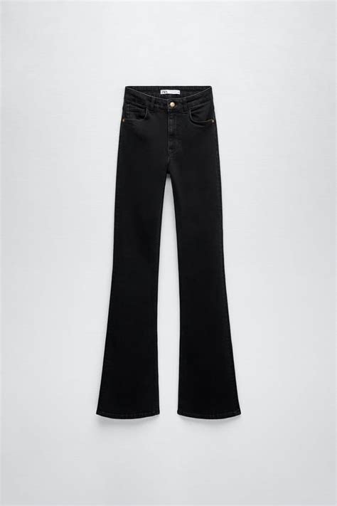 Womens Jeans Zara United Kingdom Highrise Black Flare Jeans Zara