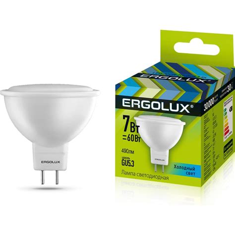 Светодиодная лампа Ergolux Jcdr Led Jcdr 7w Gu5 3 4k 7Вт Gu5 3 4500k