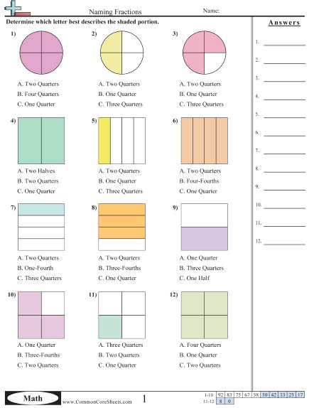 Fraction Worksheets Free Commoncoresheets Worksheets Library