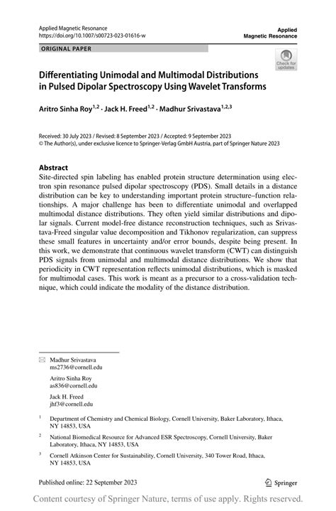 Differentiating Unimodal And Multimodal Distributions In Pulsed Dipolar Spectroscopy Using