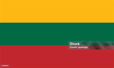 Flag Of The Republic Of Lithuania Official State Symbol Of Lithuania With Correct Proportions
