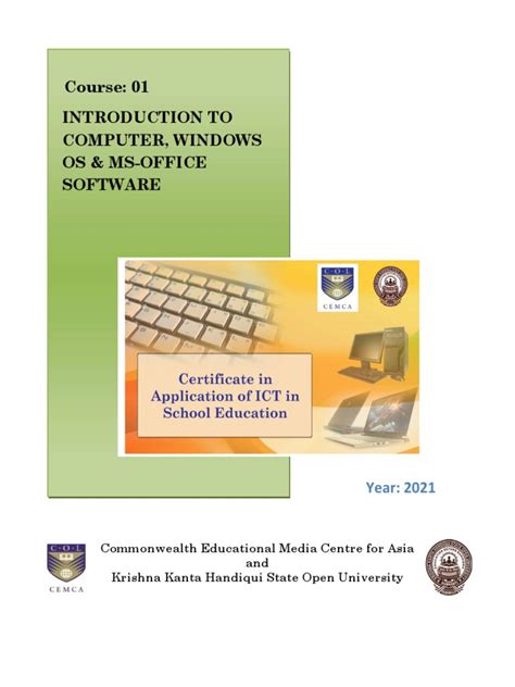course 01 introduction to computer windows os and ms office software download free pdf