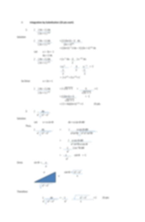 Solution Example Integral Calculus Studypool