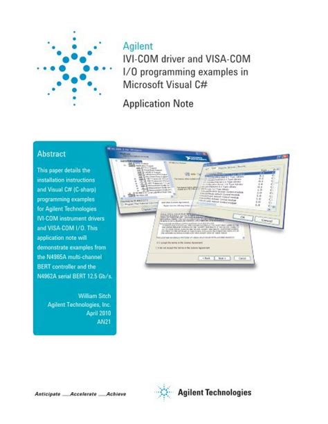 Agilent Ivi Com Driver And Visa Com Io Programming Examples In