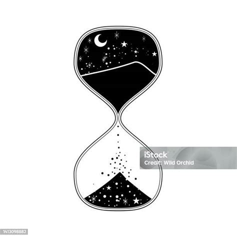Sandglass And Stars Illustration Stock Illustration Download Image