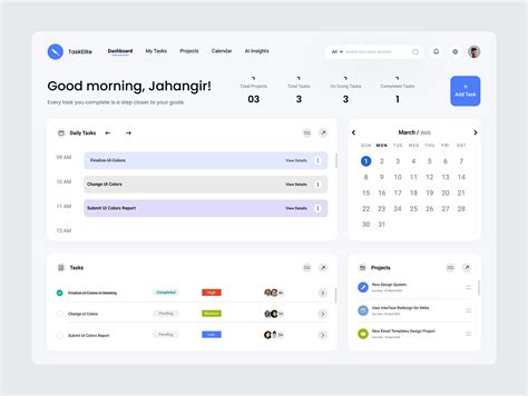 modern task management dashboard ui ux design behance