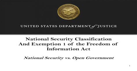 Pdf National Security Classification And Exemption 1 Of The · National Security