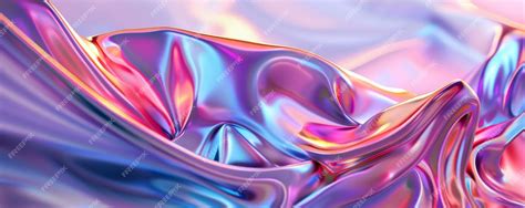 Abstract Iridescent Background Design 3d Render With A Dynamic Swirling