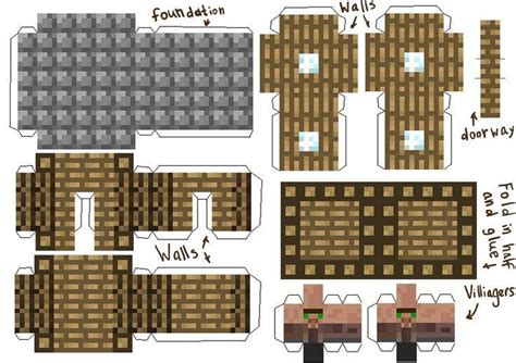 Plantillas De Aldeanos Minecraft Minecraft De Papel Armar Casas