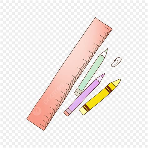 Regla Roja Lápiz De Color Lápiz Dibujado A Mano Lápiz De Dibujos
