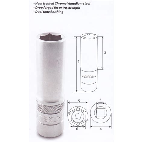 Deep Socket 17mm Box Socket Wrench Hand Tool Repair Tekiro Engine Car