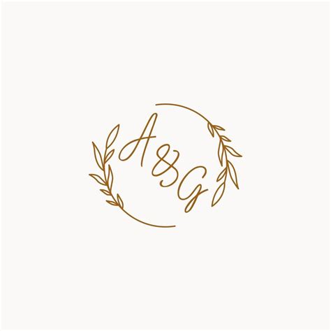 Ag Wedding Initials Logo Design 15162763 Vector Art At Vecteezy