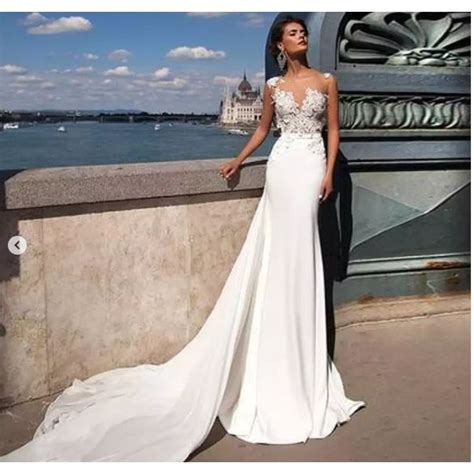 Jual Gaun Pengantin Mermaid Putih Ekor Shopee Indonesia