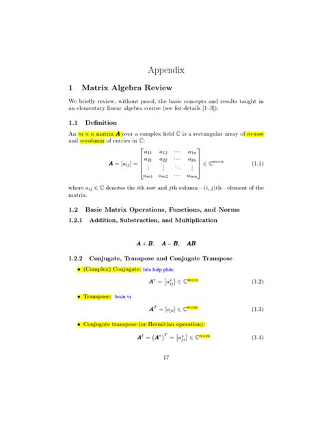 Appendix 1 Matrix Algebra Review Pdf Eigenvalues And Eigenvectors Determinant