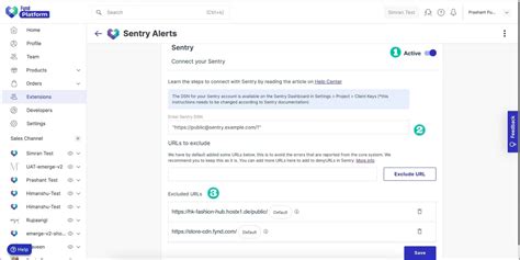 Sentry Alerts Fynd Commerce